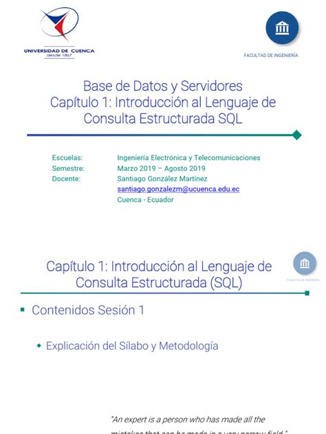 C1 Introducción Al Lenguaje De Consulta Estructurada Sql Pdf Sql Bases De Datos