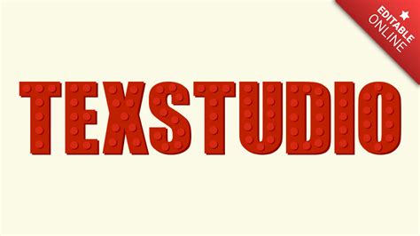 TexStudio | Red Lego Font | Text Effect Generator