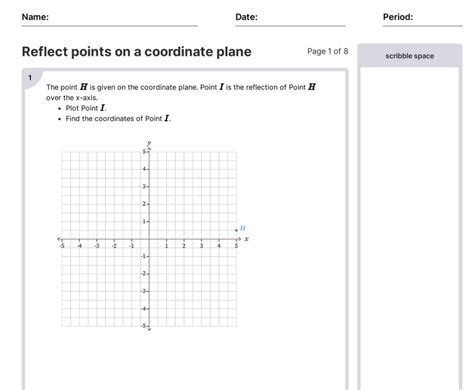 Reflect Points On A Coordinate Plane Worksheets [pdf] 6 Ns A 1 Worksheets Library