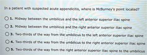 In A Patient With Suspected Acute Appendicitis Where Is Mcburneys Point