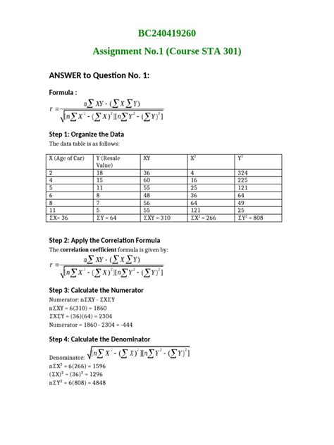 sta 301 assignment no 1 solution pdf