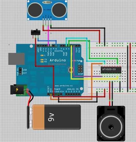 Medidor De Distancia Arduino Wtv020 Sd 16p Parlante
