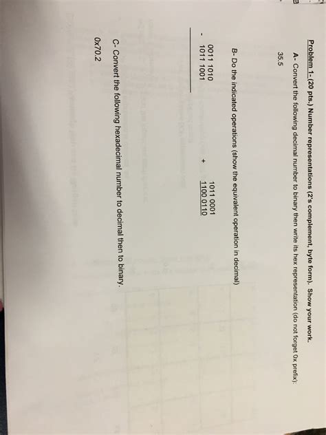 Solved Problem 1 20 Pts Number Representations 2s