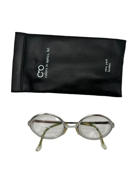 Vintage Oval Chrome Glasses Frame 70s Pop Mod Girl Eyeglasses £3824
