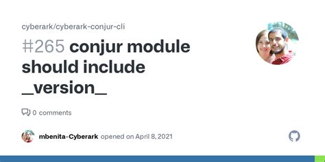 Conjur Module Should Include Version · Issue 265 · Cyberark
