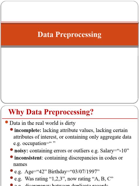 Ics 2408 Lecture 2 Data Preprocessing Pdf Data Regression