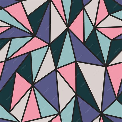 Premium Vector Vector Seamless Color Polygonal Geometric Pattern Contemporary Repeatable