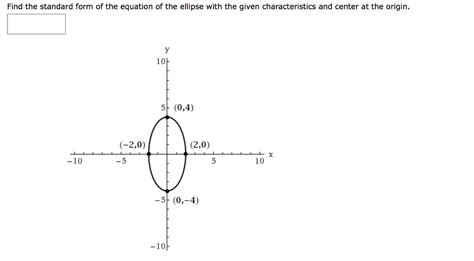 Solved Find The Standard Form Of The Equation Of The Ellipse