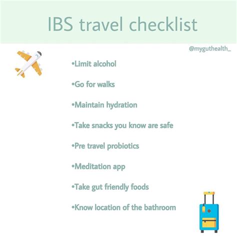 Ibs Travel Checklist Travel Checklist Travelling With Ibs Wellness Blog Meditation Apps Ibs