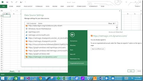 Using Excel Powerquery To Talk To Crm Odata Service With Ssooauth