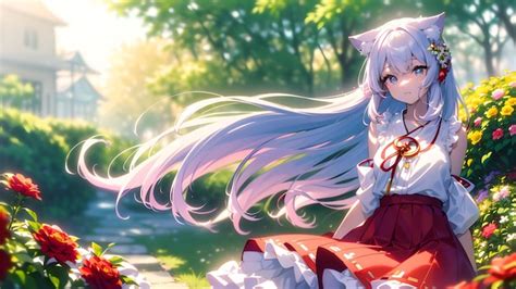 Premium Photo Kawaii Miko Girl Anime Beautiful Art