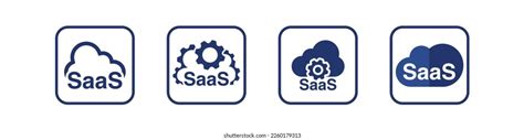 Saas Cloud Computing Icon Set Software Stock Vector Royalty Free
