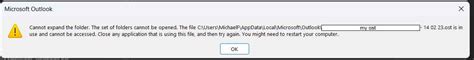 Outlook Shared Mailbox Error The Set Of Folders Cannot Be Opened