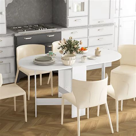 Homcom Oval Kitchen Table For Dining Room Small Spaces Ash Wood Effect