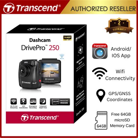 Transcend Dash Camera Dp250 Starvis Image Sensor Wifi Connectivity