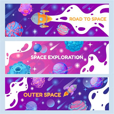 Premium Vector Space Banners Set