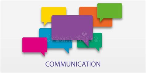 Vector Illustration Of Communication Concept Word Communication With Colorful Dialog Speech