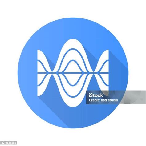 음성 녹음 블루 플랫 디자인 긴 그림자 문표 아이콘입니다 진동 소음 수준 주파수 곡선 오디오 볼륨 주파수 음악 플레이어