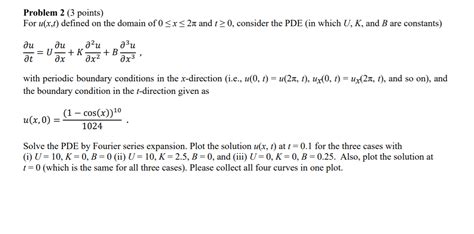 Solved Problem Points For U X T Defined On The Domain Chegg