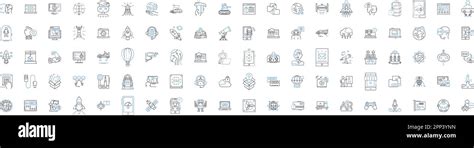 Cognitive Computing Line Icons Collection Learning Analytics Algorithms Intelligence