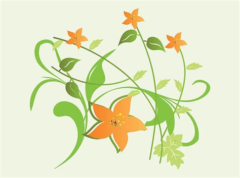 Orange Flowers Vector Ai Uidownload