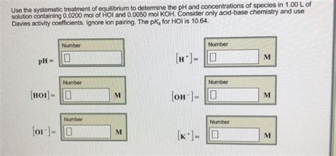 Solved Of Species In 100 L Of Use The Systematic Solution