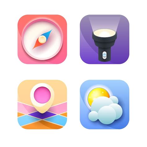 Premium Vector Set Abstract Gradient Square Collection Icons Symbols Signs Shadow Logotype