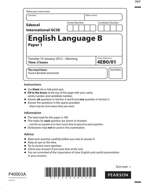 January 2012 Qp Paper 1 Edexcel B English Language Igcse Pdf Cognition