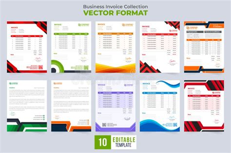 Business Invoice Template Collection For Company Brand Promotion Corporate Identity Invoice And