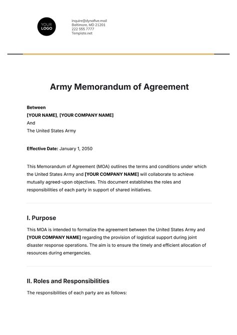 Free Memorandum Of Agreement Templates Editable And Printable