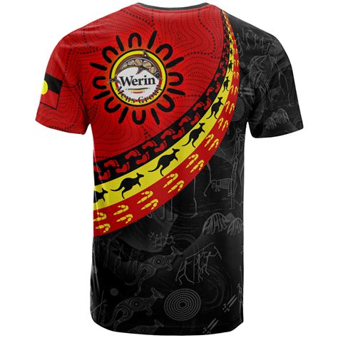 Custom Australia Aboriginal Inspired T Shirt Indigenous Flag Circle