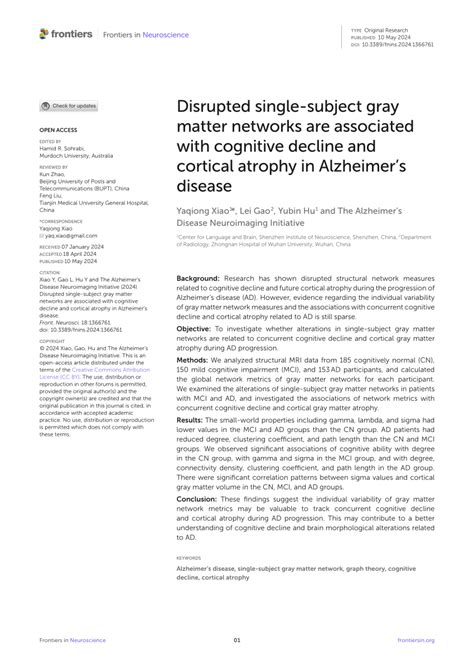 Pdf Disrupted Single Subject Gray Matter Networks Are Associated With