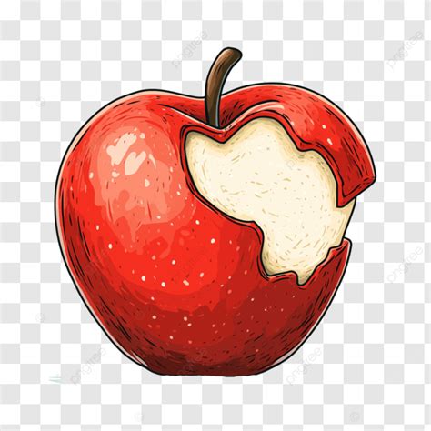 손으로 그린 물린 빨간 사과 클립 아트 쓴 빨간 사과 만화 사과 클립 아트 손으로 그린 사과 그림 Png 일러스트 및 이미지 에 대한 무료 다운로드 Pngtree