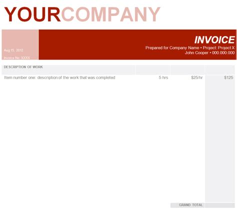 Handy Invoice Formats In MS WORD Word Excel Samples