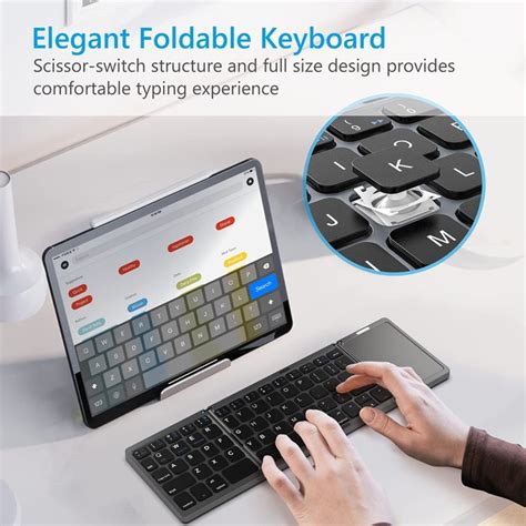 Jual Keyboard Lipat 3 Wireless Bluetooth Foldable Keyboard Touchpad Shopee Indonesia