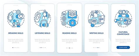 Conceptual Onboarding Page Screen Of Mobile App For Language Learning