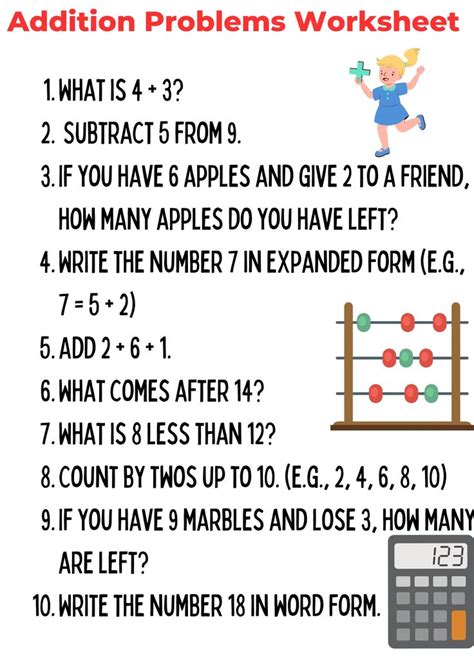 Grade 2 Addition Problems Worksheet Strengthen Math Skills