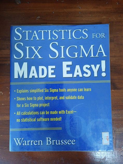 Book Statistics For Six Sigma Made Easy Hobbies And Toys Books