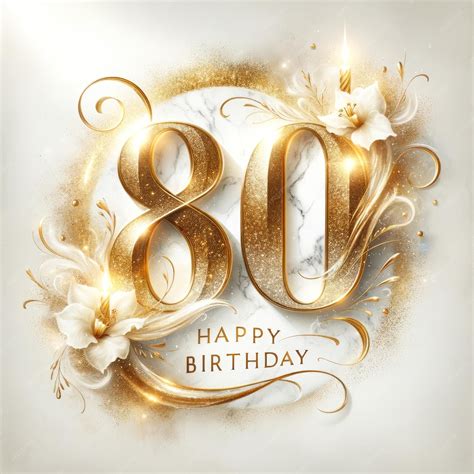 Premium Photo Elegant 80th Birthday Celebration With Golden Flair