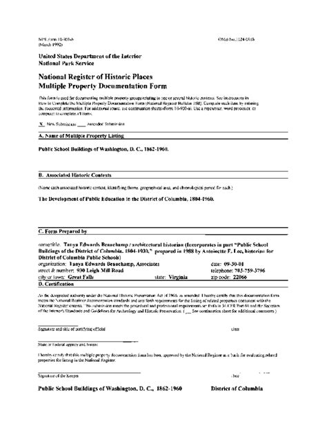 Fillable Online Fillable Online Multiple Property Documentation Form Fax Email Print Pdffiller