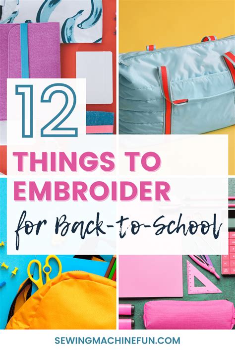 12 Ideas For Back To School Embroidery Projects