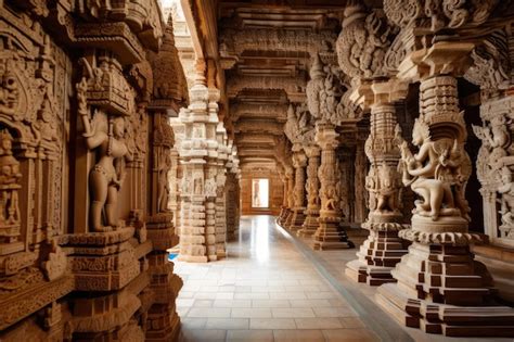 Premium Photo View Of Hindu Temple With Intricate Carvings And