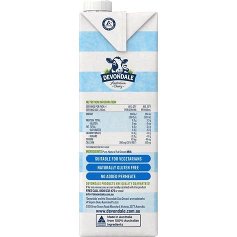 Devondale 100 Pure Full Cream Milk Long Life Uht Milk 1l Uht Milk Pasteurizing Milk Longer Life
