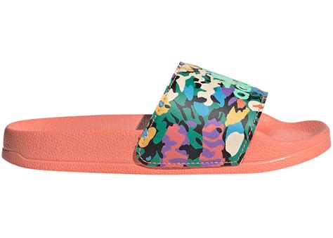 Adidas Adilette Shower Slides Coral Fusion Pulse Mint Gs Side Kicks