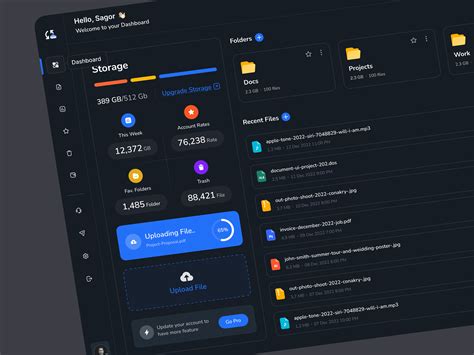 Saas Cloud File Management Dashboard On Behance