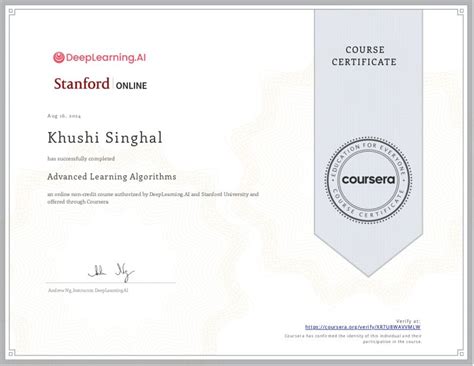 Khushi Singhal On Linkedin Machinelearning Coursera Algorithms