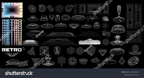 Cyber Neo Futuristic Grids Elements Retro Stock Vector Royalty Free 2139766517 Shutterstock