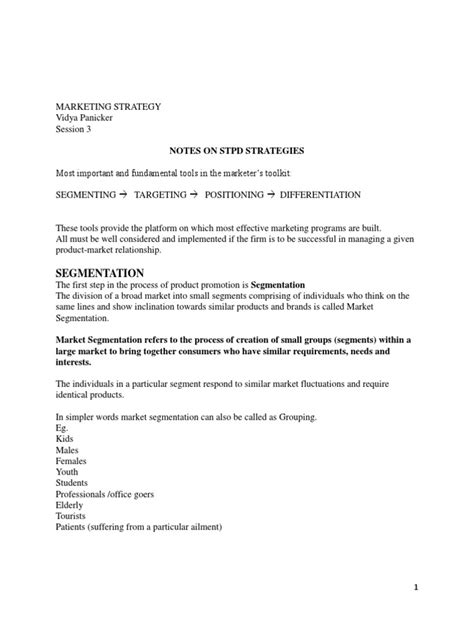 Marketing Strategy Stpd Pdf Market Segmentation Target Audience