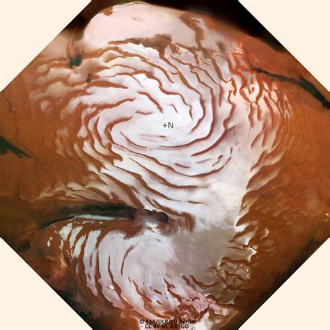 Esa Releases Stunning Mosaic Of Mars North Pole Space Exploration