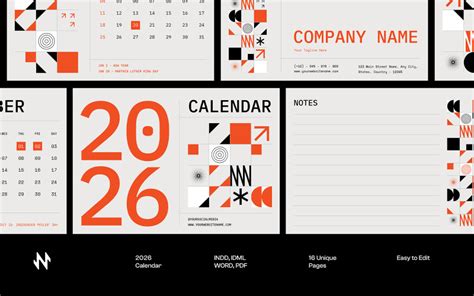 Minimalist Grid Calendar Template 546520 Templatemonster